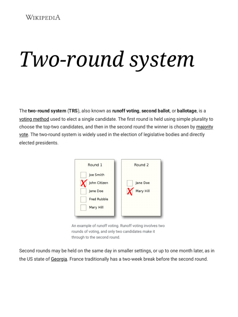 Two-Round System | PDF | Two Round System | Voting