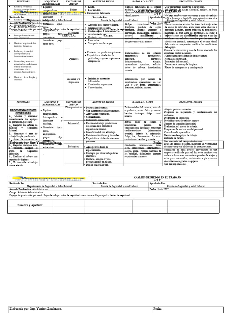 Art Asist. Administrativo | PDF | Seguridad y salud ocupacional ...