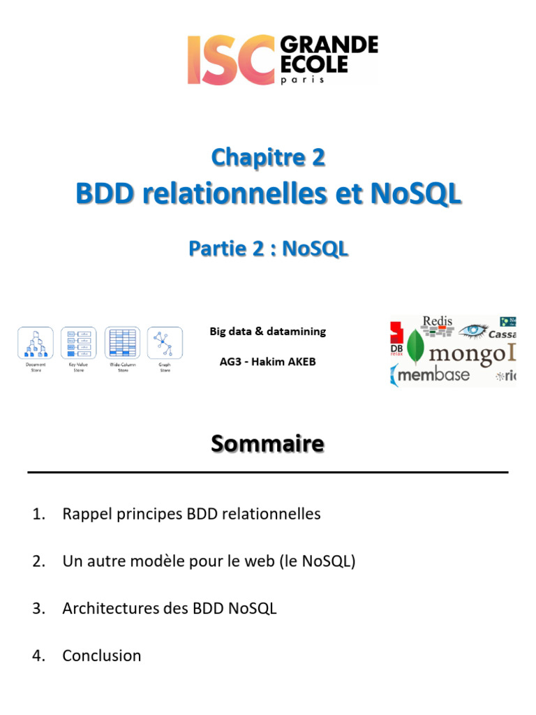 Introduction aux bases NoSQL et Big Data | PDF | NoSQL | Bases de données