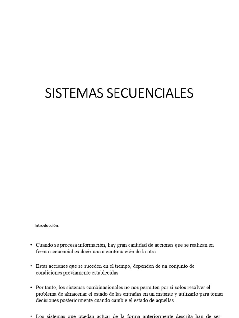 Introducción a Sistemas Secuenciales | PDF | Electrónica | Ingeniería Informática