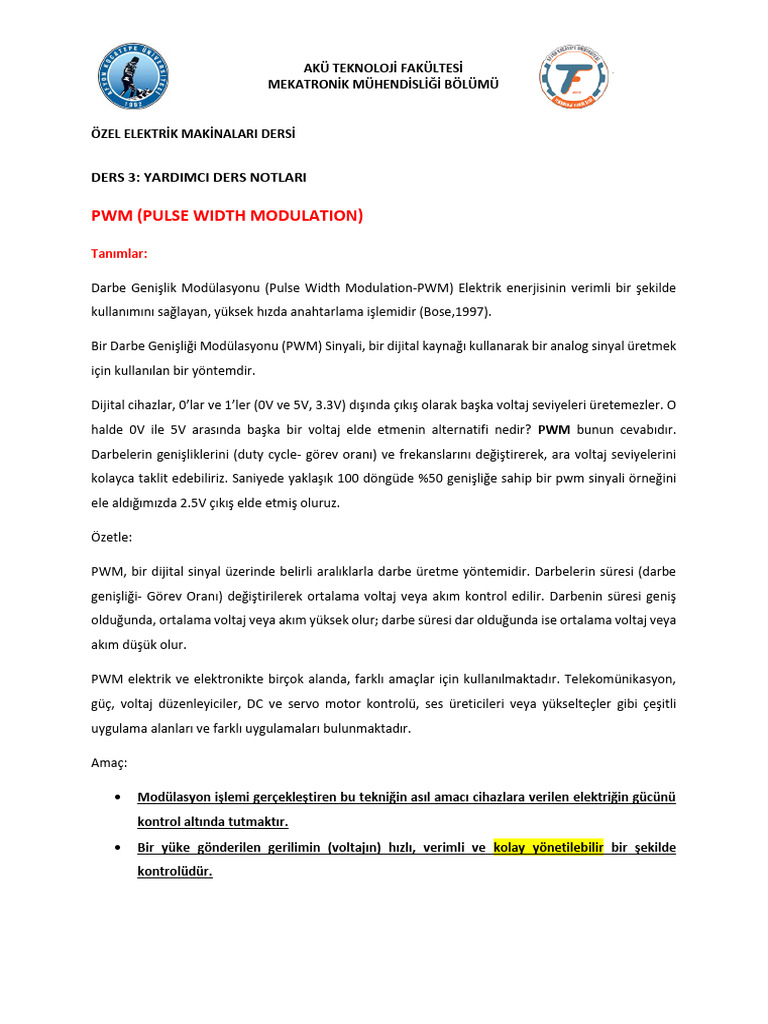 Özel Elektrik Makineleri Ders 3 | PDF