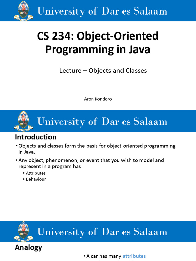 Lecture 4 Objects And Classes Pdf Constructor Object Oriented