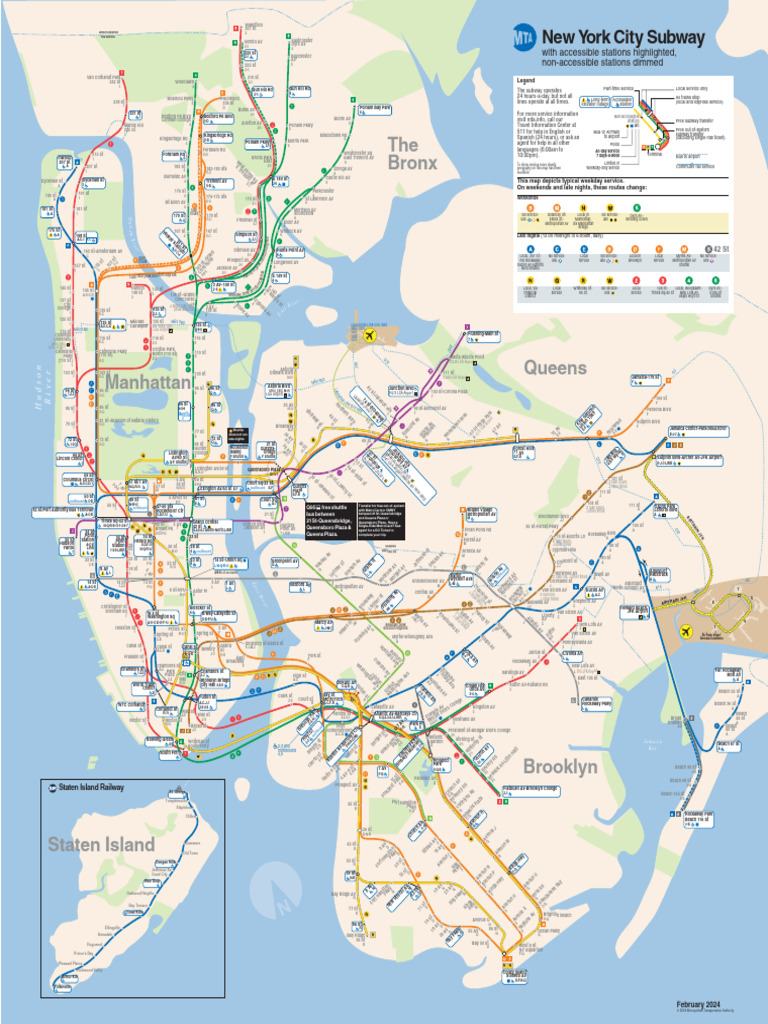 NYC Subway Accessible Stations Map | PDF | The Bronx | Rapid Transit