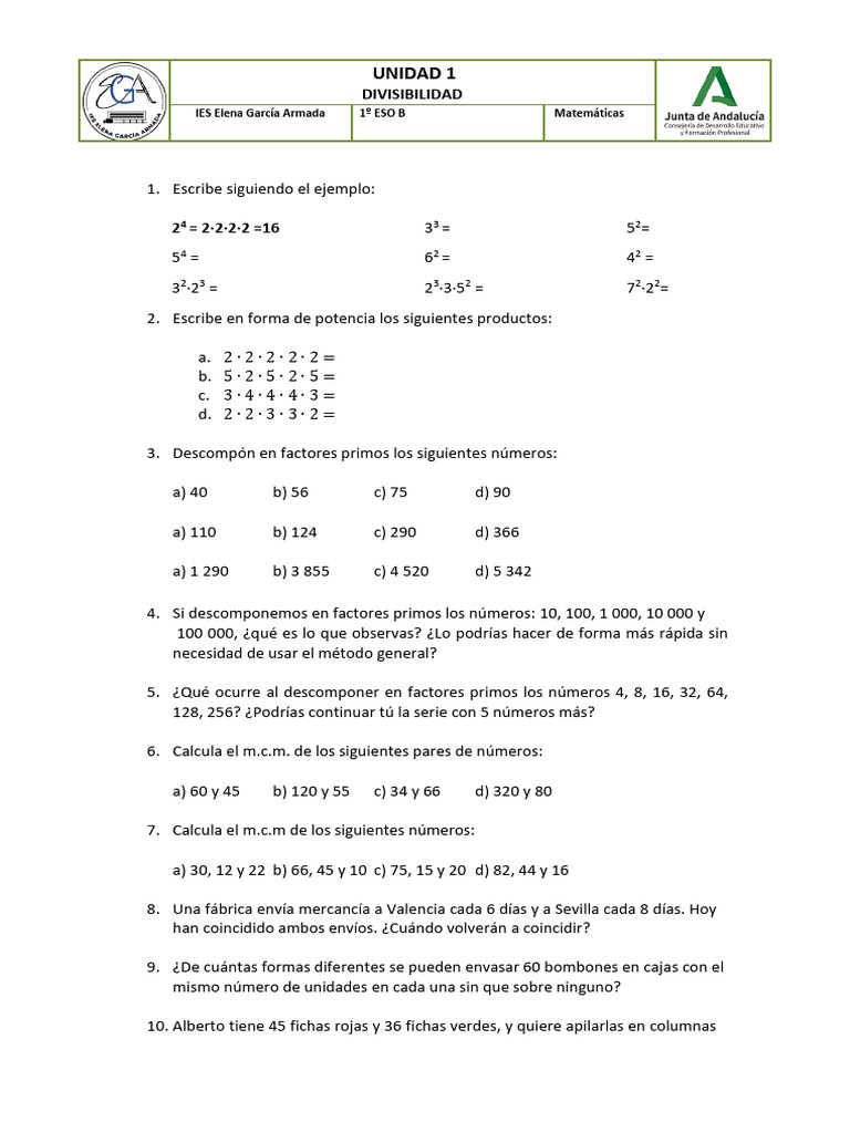 Divisibilidad y Factores Primos en Matemáticas | PDF | Aritmética