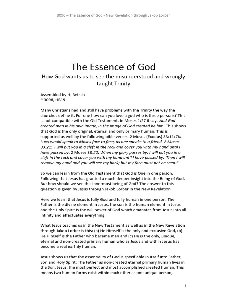 3096 The Essence of God | Download Free PDF | God The Father | Jesus