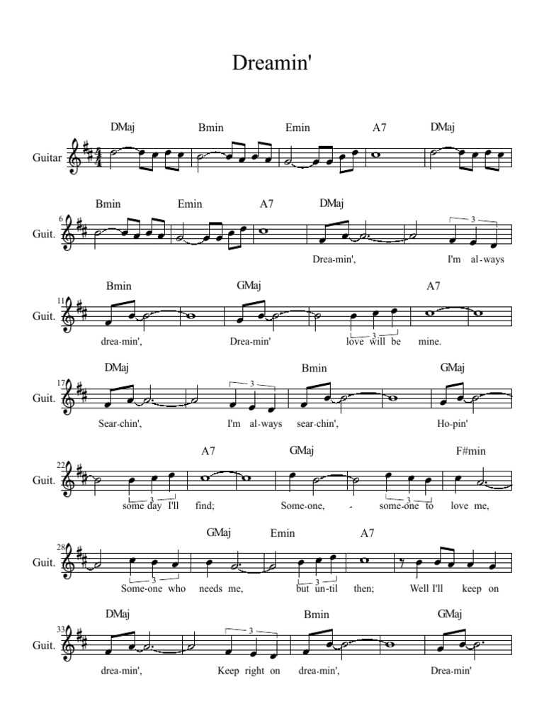 Guitar Chords for "Dreamin'" Song | PDF