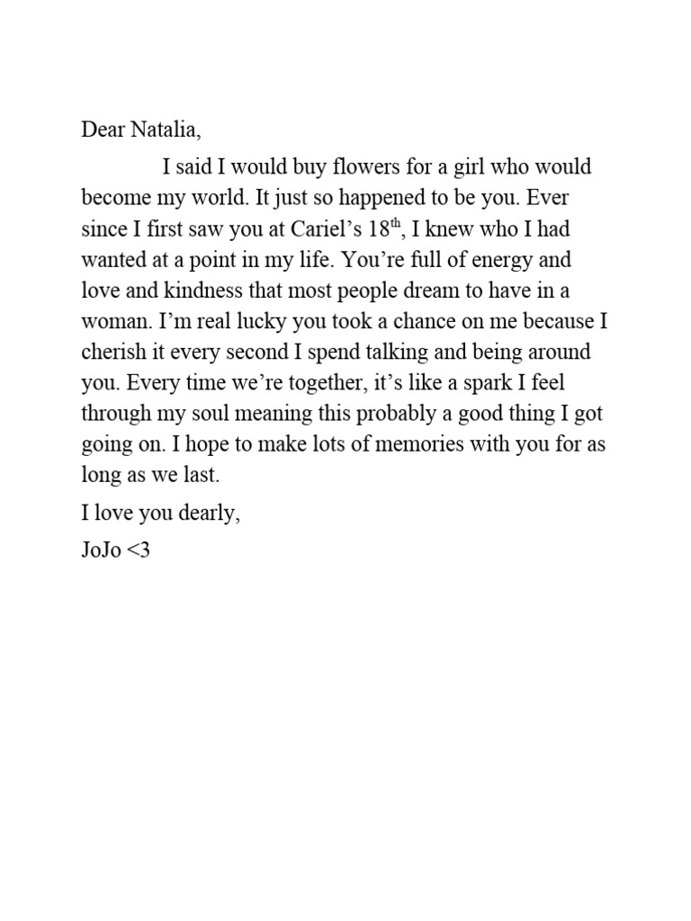 Dear Natalia | PDF | Poetry
