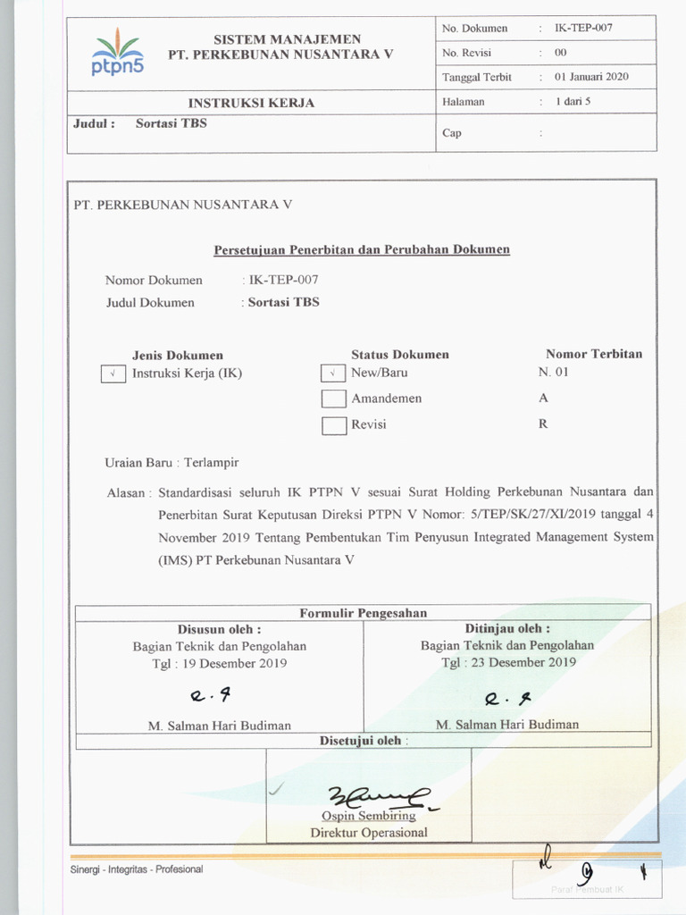 IK-TEP-007Sortasi TBS | PDF