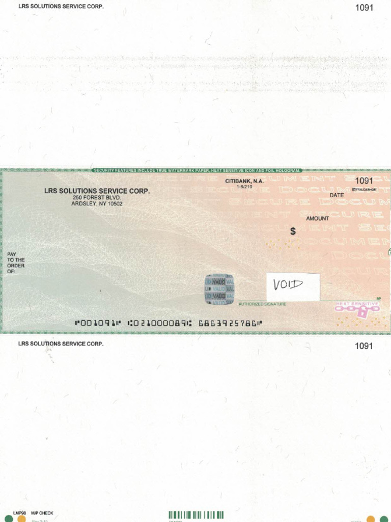 Check Void LRS | PDF