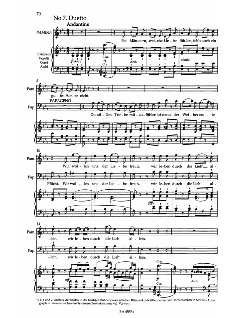 Die Zauberflöte (Bärenreiter) - Pamina Und Papageno | PDF