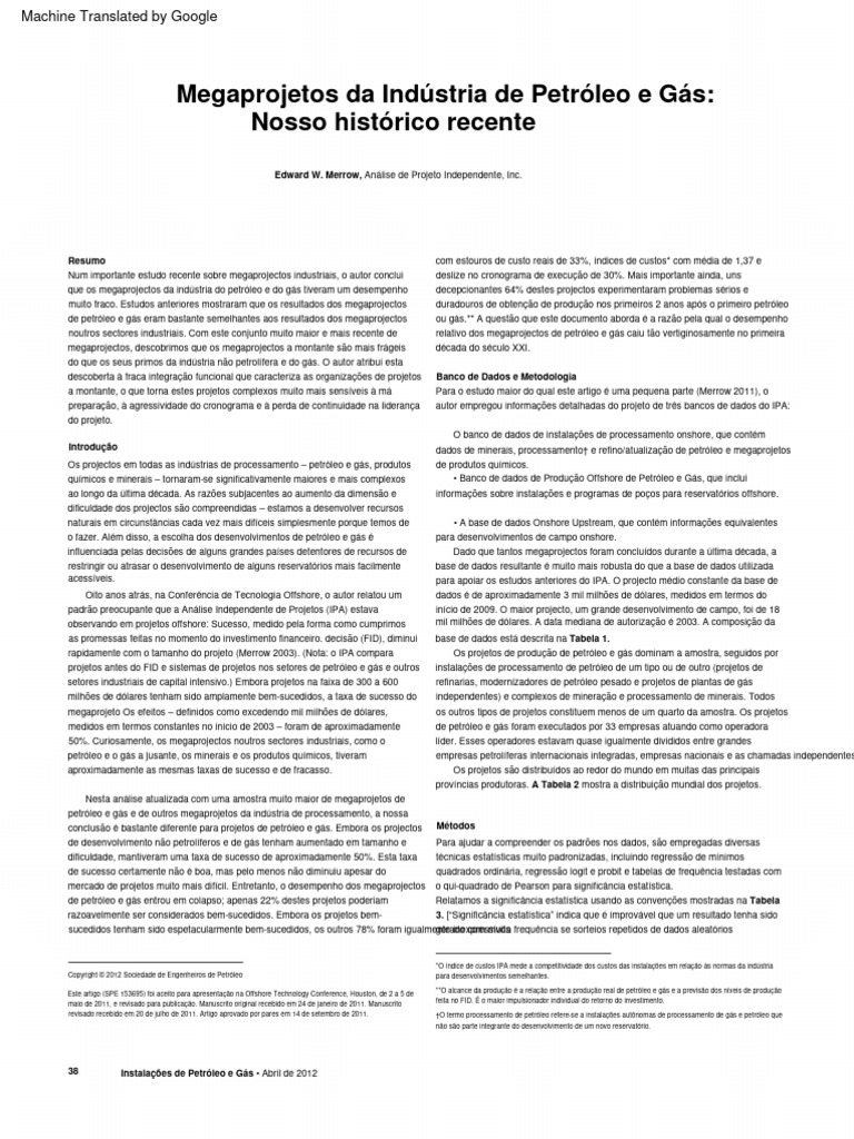 Oil and Gas Industry Megaproject - Our Recent Track Redor - Edward W ...