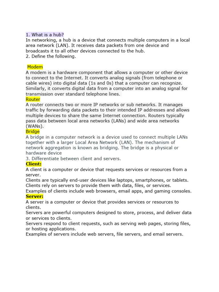 Lesson 1 Exercises | PDF | Computer Network | Router (Computing)