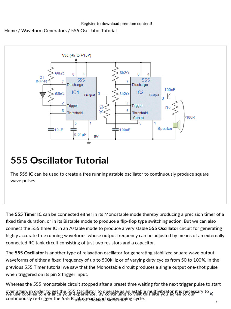 555 Oscillator Tutorial The Astable Multivibrator | PDF | Electronic ...