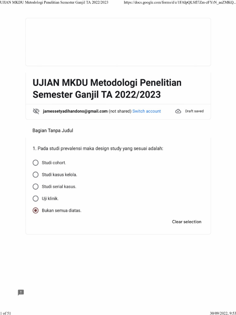 MCQ Soal Metpen 2022 | PDF