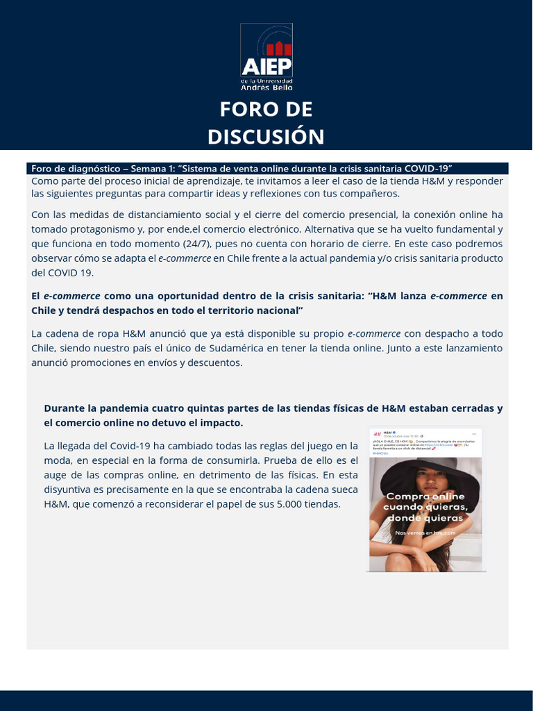 Foro Diagnostico Semana1 Formab | PDF | H&M | Comercio electrónico