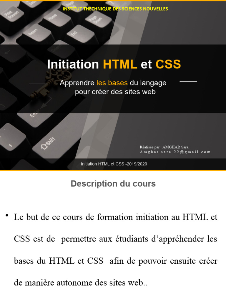 Initiation HTML CSS | PDF | Html | Langage de balisage Initiation HTML CSS | PDF | Html | Langage de balisage