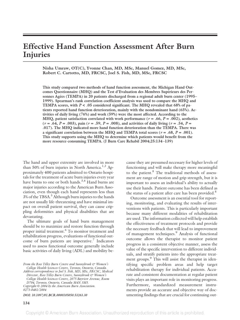Effective Hand Function Assessment After | PDF | Multivariate ...