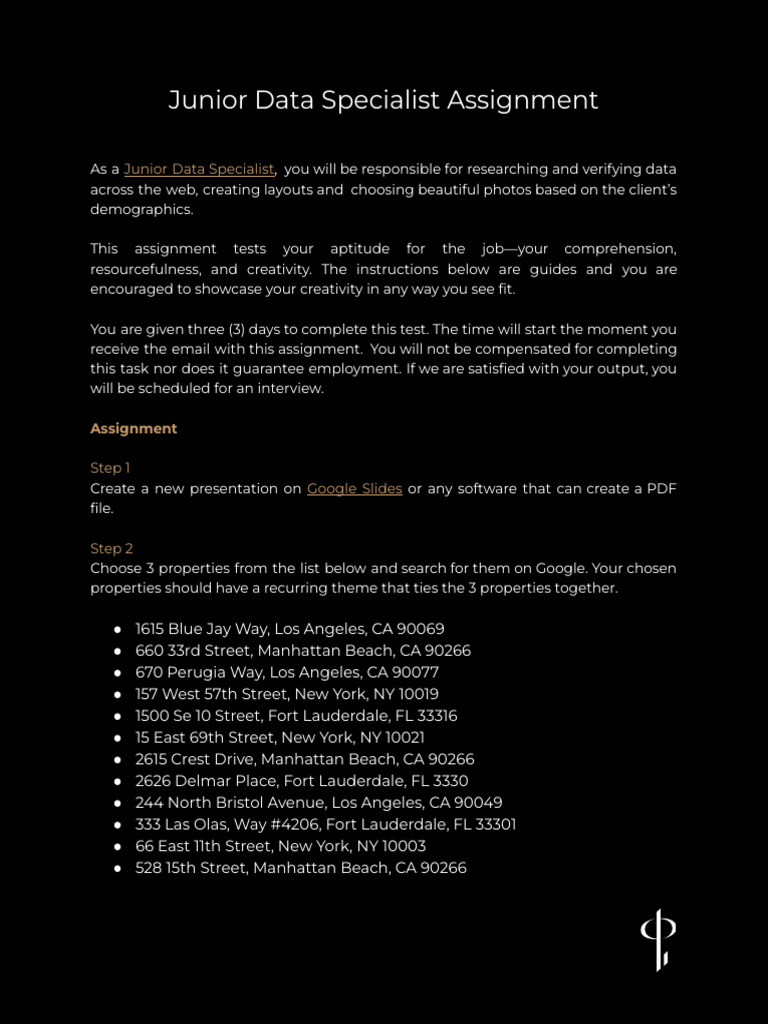 Junior Data Specialist Assignment Guide | PDF | Internet | Information ...