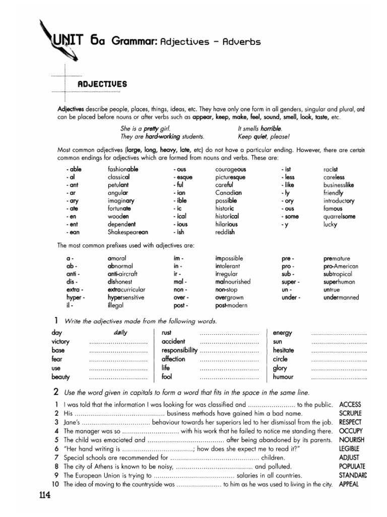 Adjectives and adverbs 1 | PDF