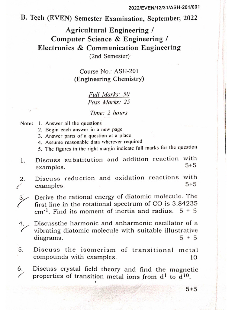 2022 END-MID Question Paper (2nd SEM) | PDF