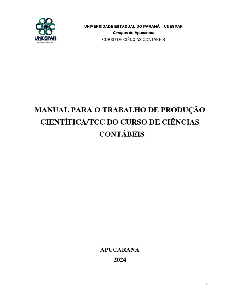 Manual TCC Ciências Contábeis | PDF | Science | Contabilidade