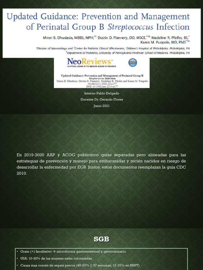 Actualización ACOG 2020 infección por SGB | PDF | El embarazo | Parto