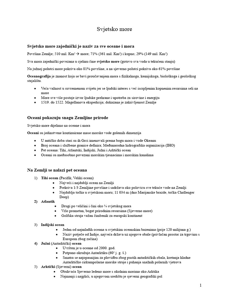 Svjetsko More | PDF