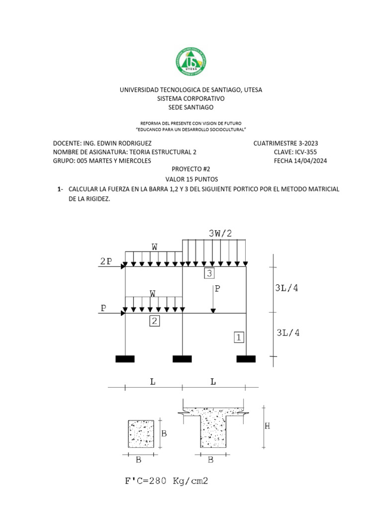 Proyecto Teoria Estruc. 2 (2-19-0847) | PDF