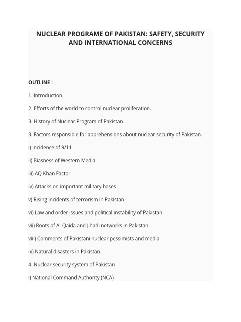 Pakistan Nuclear program | PDF | Nuclear Proliferation | Pakistan