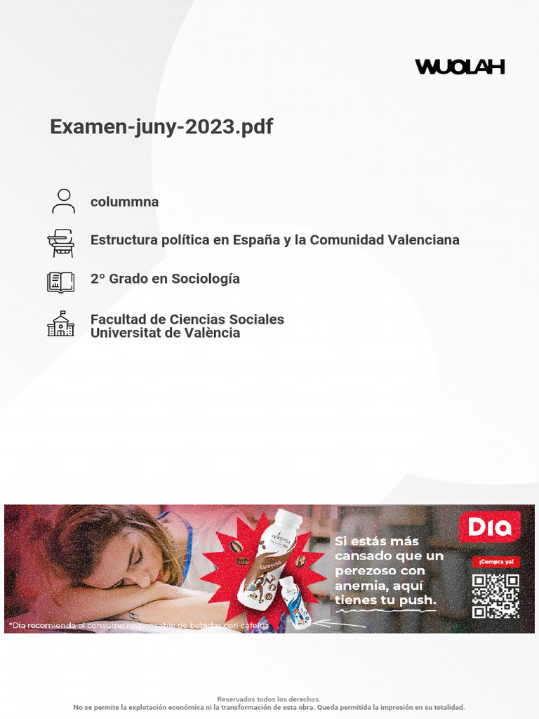 Wuolah Free Examen Juny 2023 | PDF