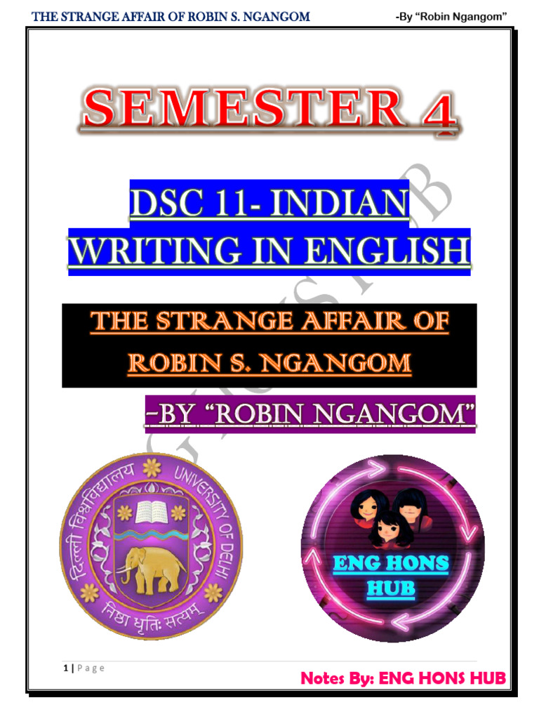 "THE STRANGE AFFAIR OF ROBIN S NGANGOM" by Robin Ngangom | PDF ...