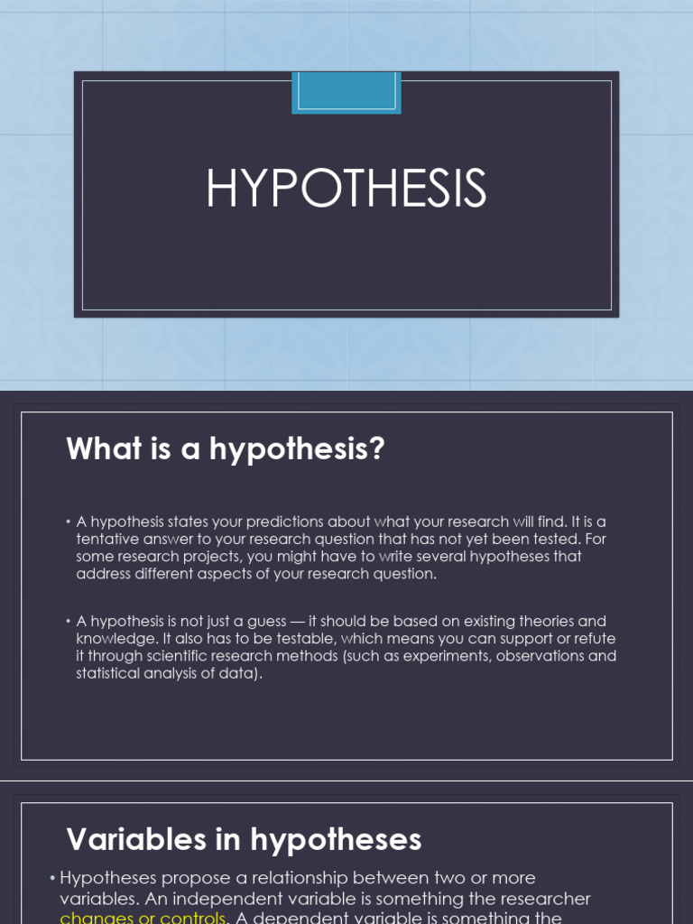 Hypothesis | PDF | Hypothesis | Cognitive Science