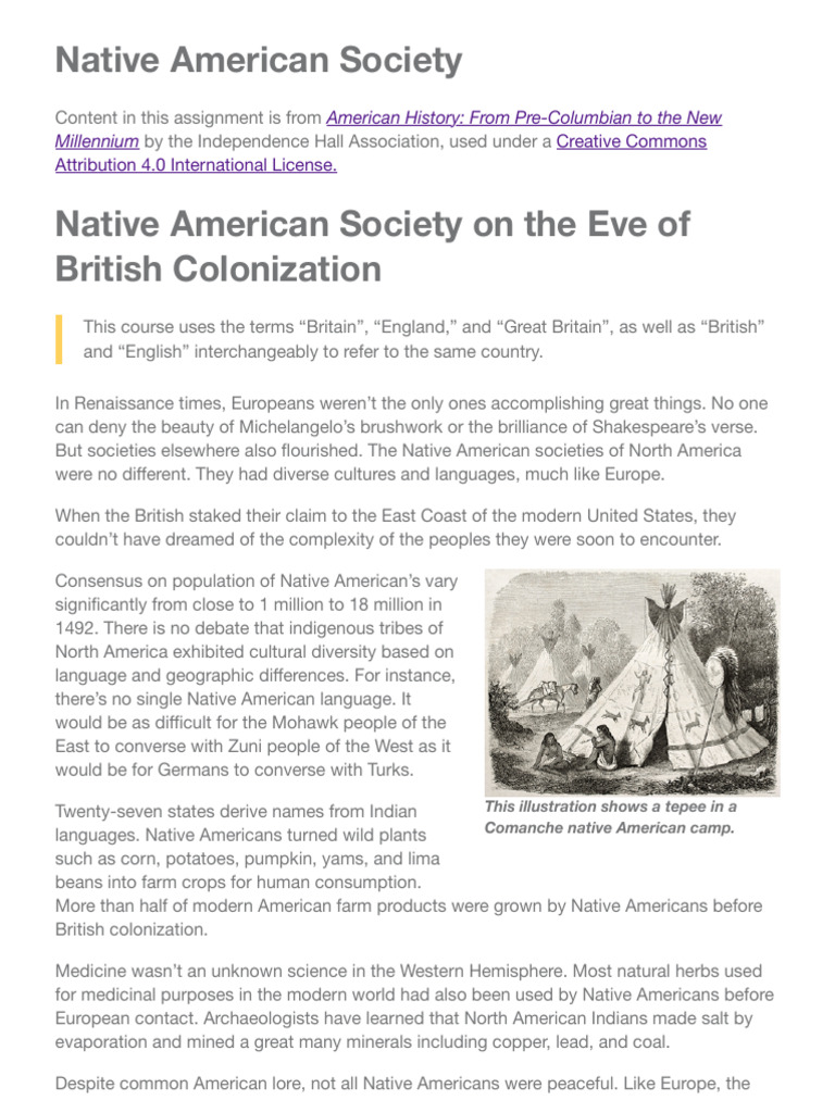 Diversity of Native American Societies | PDF | Iroquois | Native ...