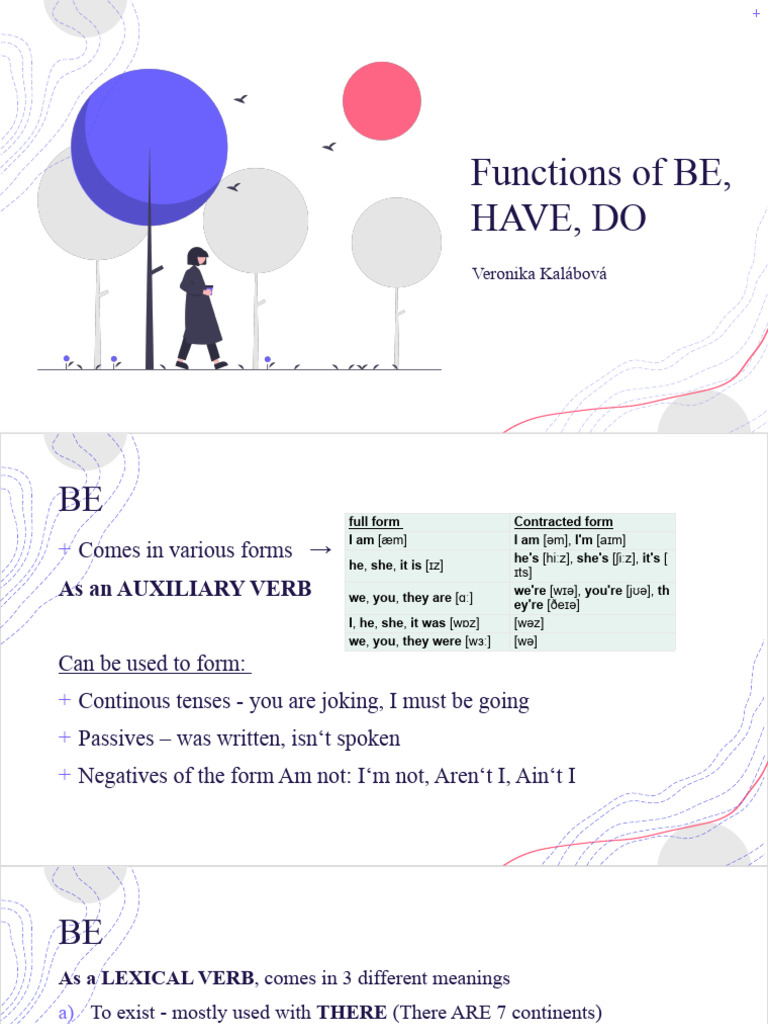 Functions of BE, HAVE, DO | PDF | Verb | Grammatical Tense