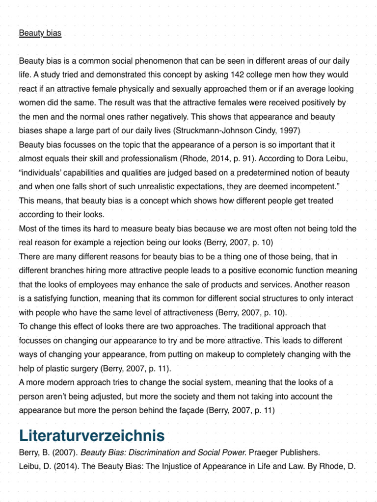 Beauty Bias: Impact and Solutions | PDF | Bias | Beauty