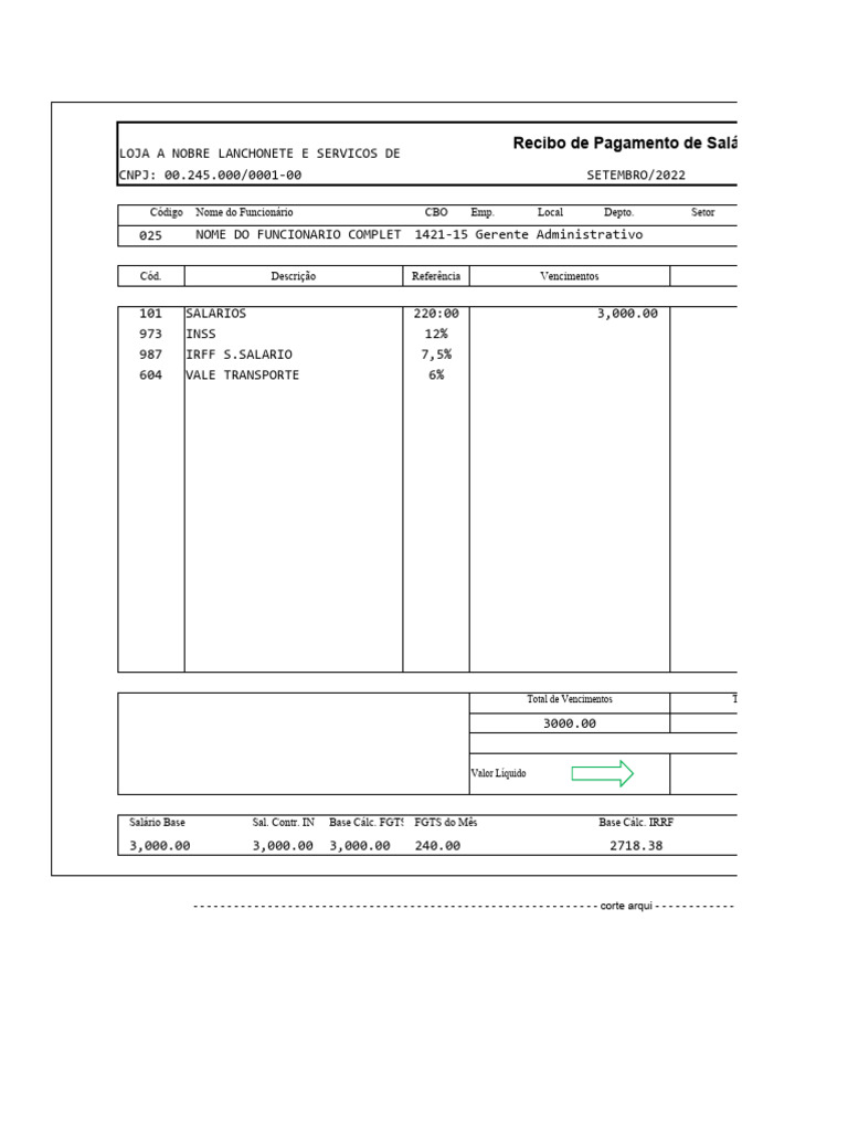 MODELO CONTRACHEQUE | PDF | Relações de trabalho | Trabalho