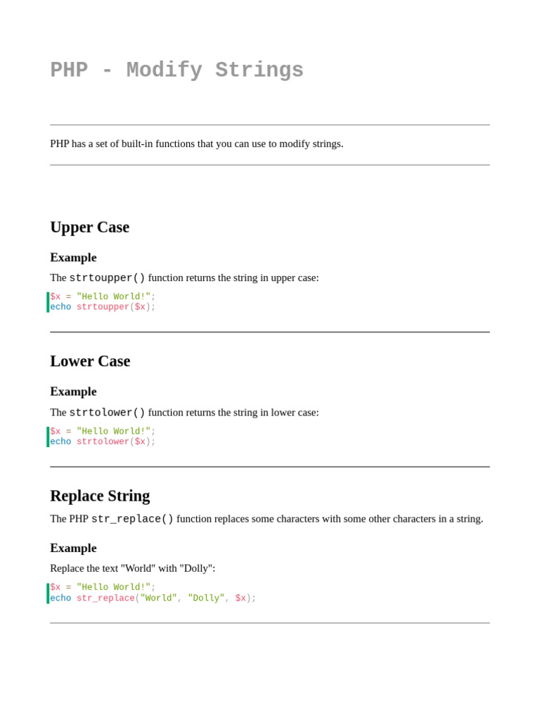 PHP - Modify Strings | PDF