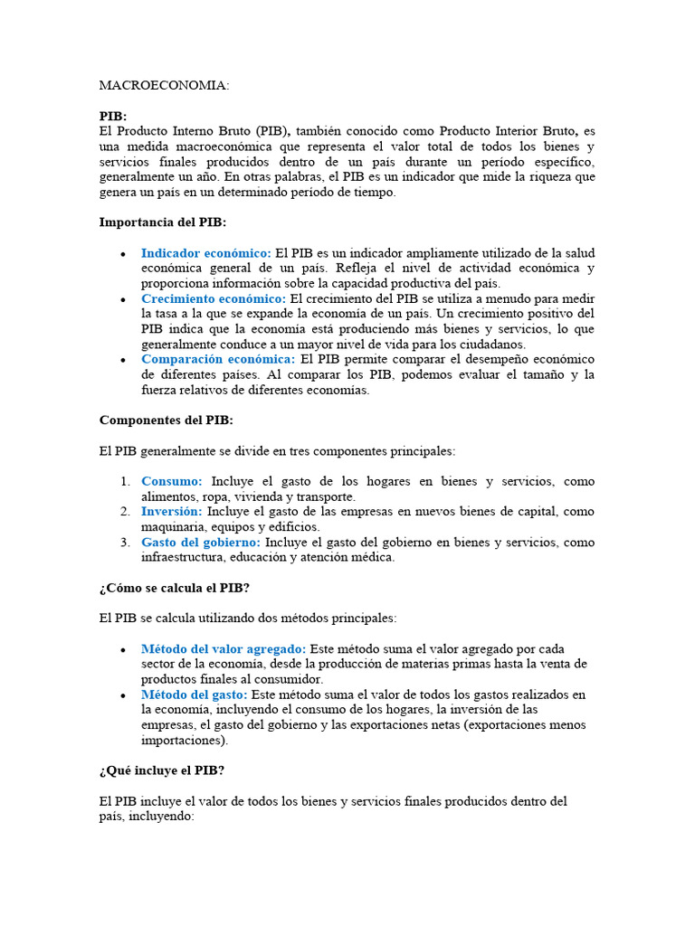MACRO Capitulo 2 | PDF | Producto Interno Bruto | Valor añadido