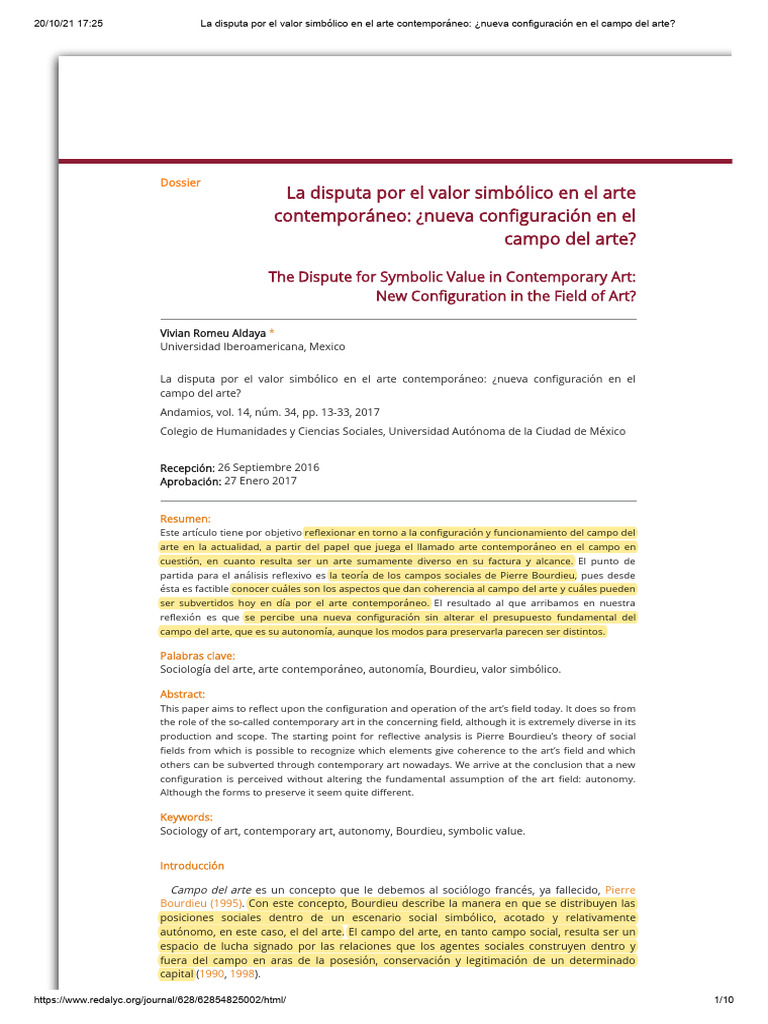 La Disputa Por El Valor Simbólico en El Arte Contemporáneo | PDF | Immanuel Kant | Estética