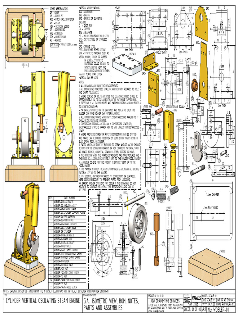 Wobler A3 Sheet 01 | PDF | Screw | Engineering Tolerance