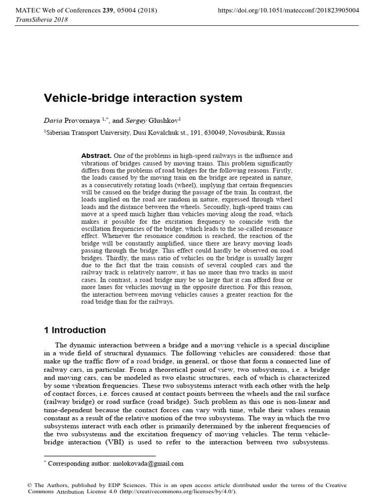 Vehicle-Bridge Interaction Dynamics | PDF | Bridge | Mechanical Engineering