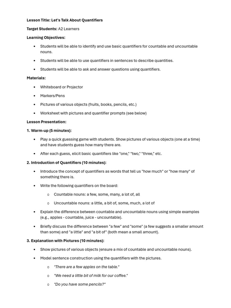Grammar Quantifiers | Download Free PDF | Noun | Linguistics