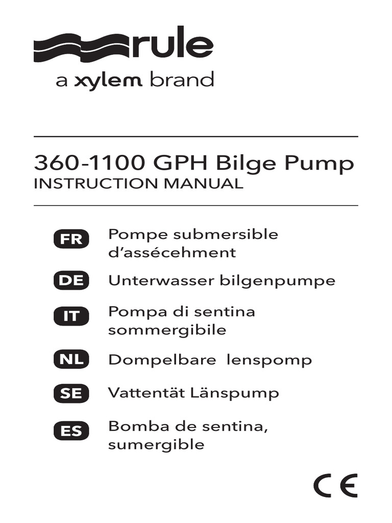 Bilge Pump Standard 360 1100 GPH | PDF | Pump | Valve