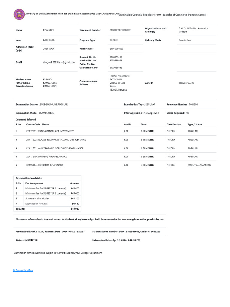 Registration Form | PDF