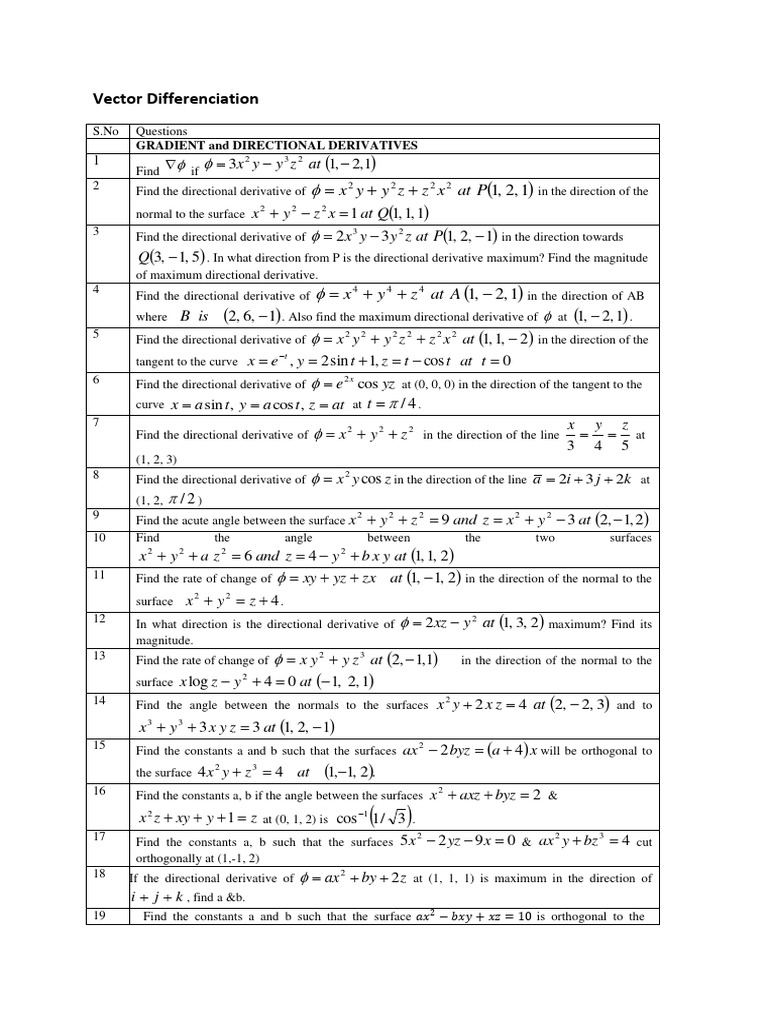 vec diff 20-21 | PDF | Derivative | Gradient