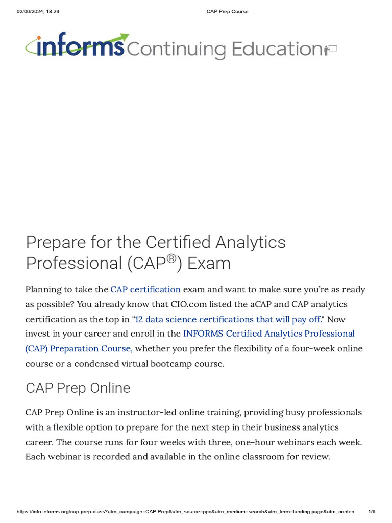 CAP Prep Course | Download Free PDF | Educational Technology | Analytics