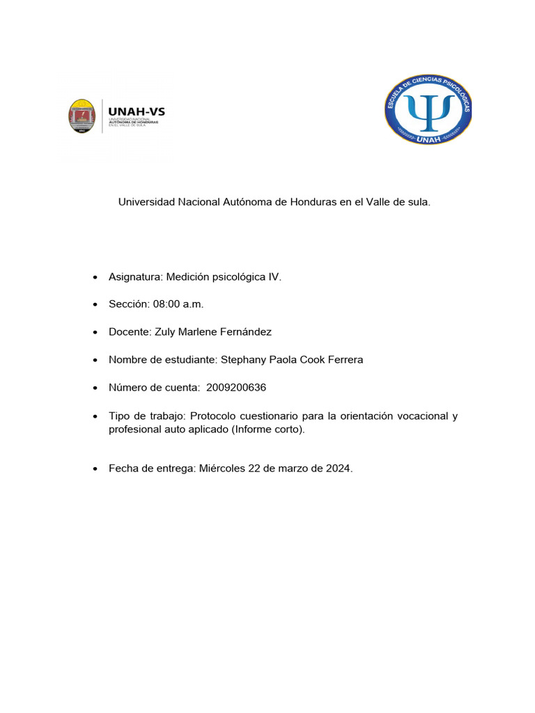 Protocolo Informe Corto EXPLORA . | PDF | Las emociones | Sicología