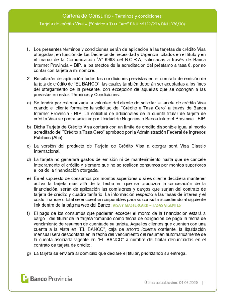 TyC_TARJETAS | PDF | Tarjeta de crédito | Bancos