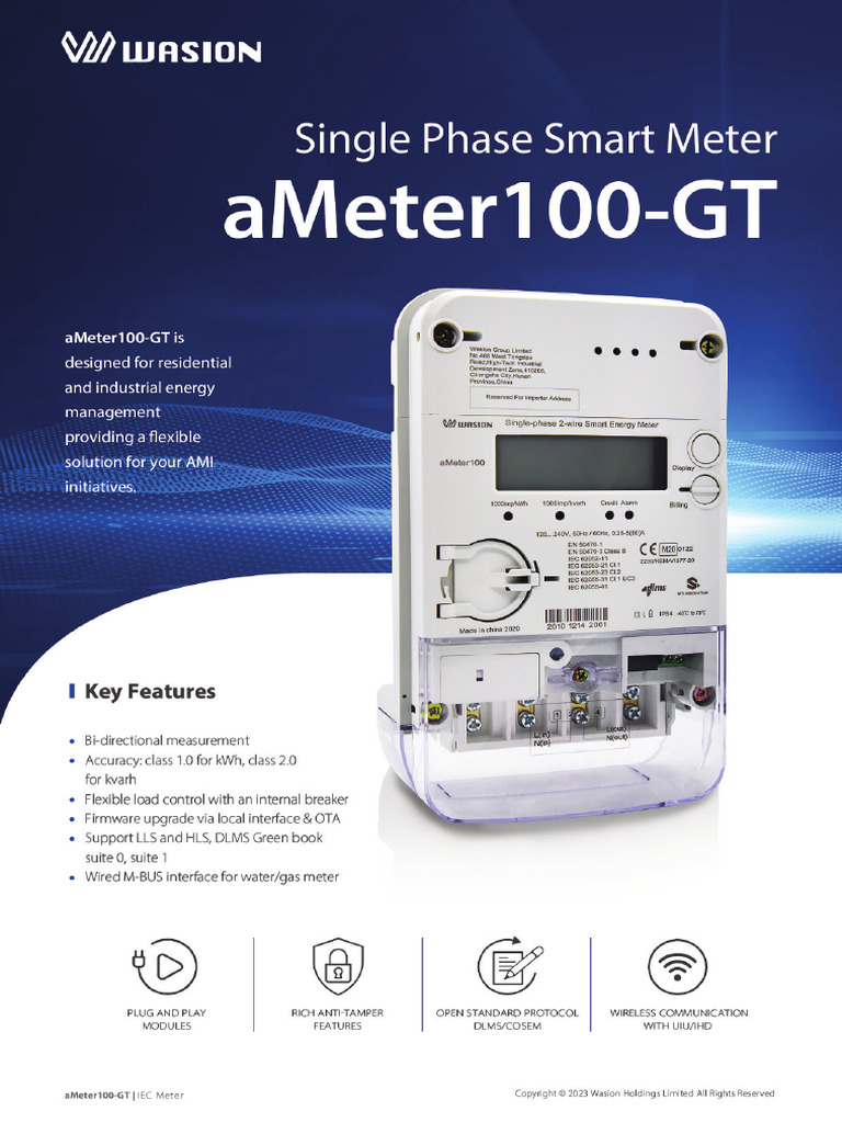 aMeter100-GT Single Phase Smart Meter | PDF