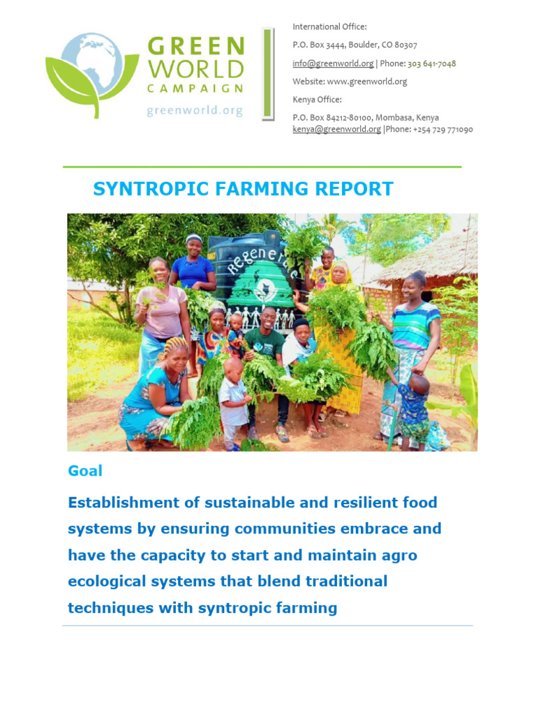 Syntropic Farming Report | PDF | Agriculture | Vegetables